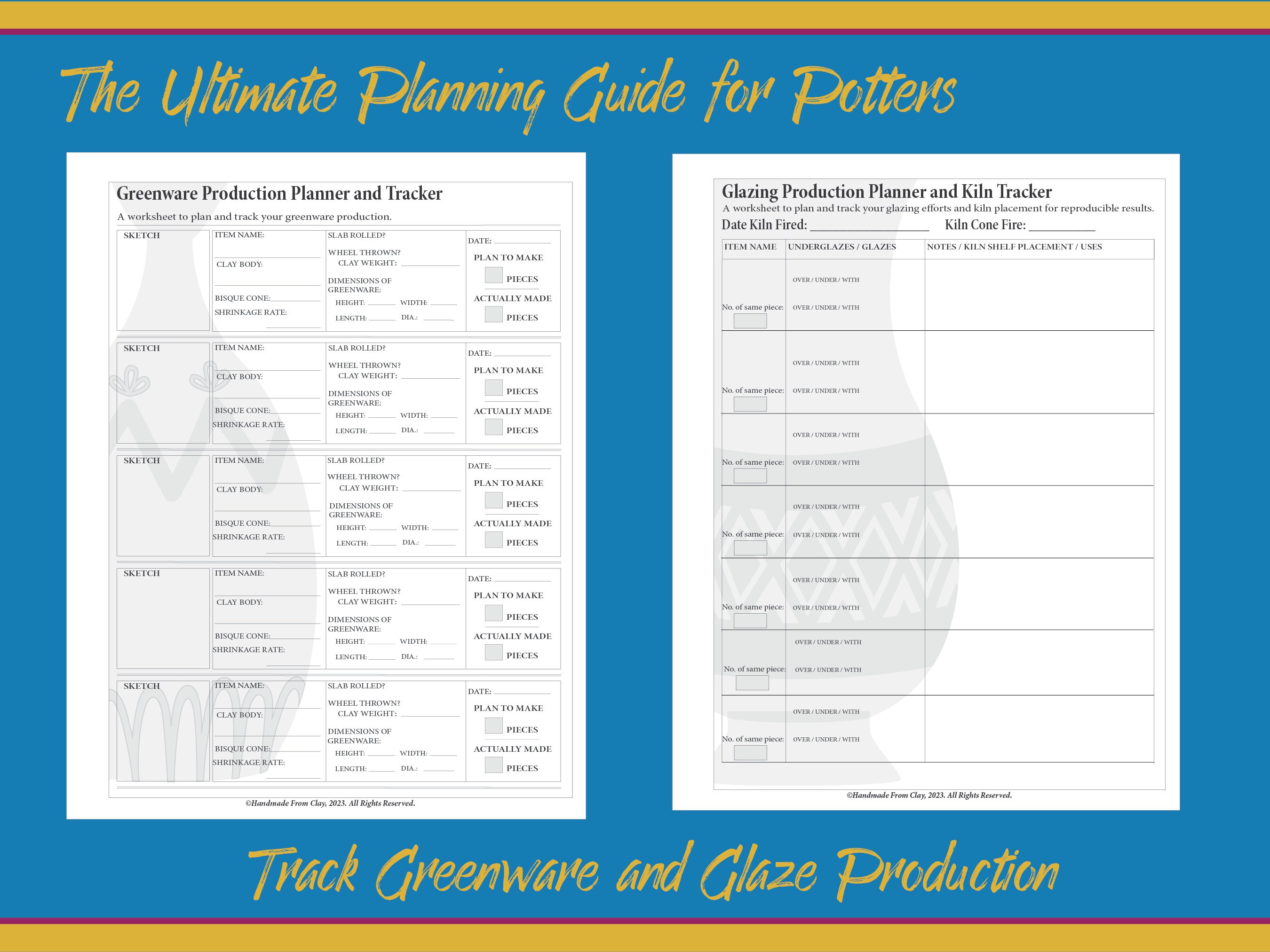 BUNDLE Pottery Lover's Journal and Tracker / Pottery Planning Log ...