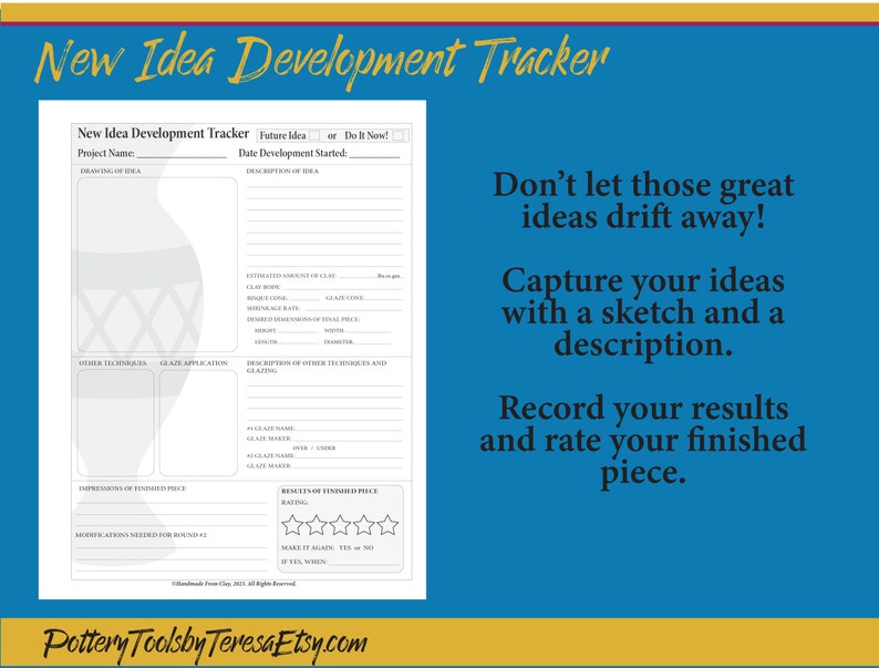 Ceramic Artist's Project Planner: Pottery Idea Development & Glazing ...