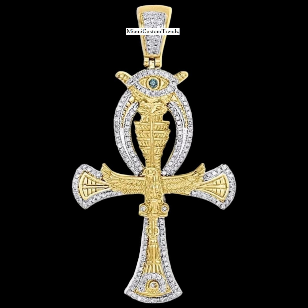 3D Ankh Cross Pendant, Unisex Cross Pendant, 925 Silver, Birthday Gift ...