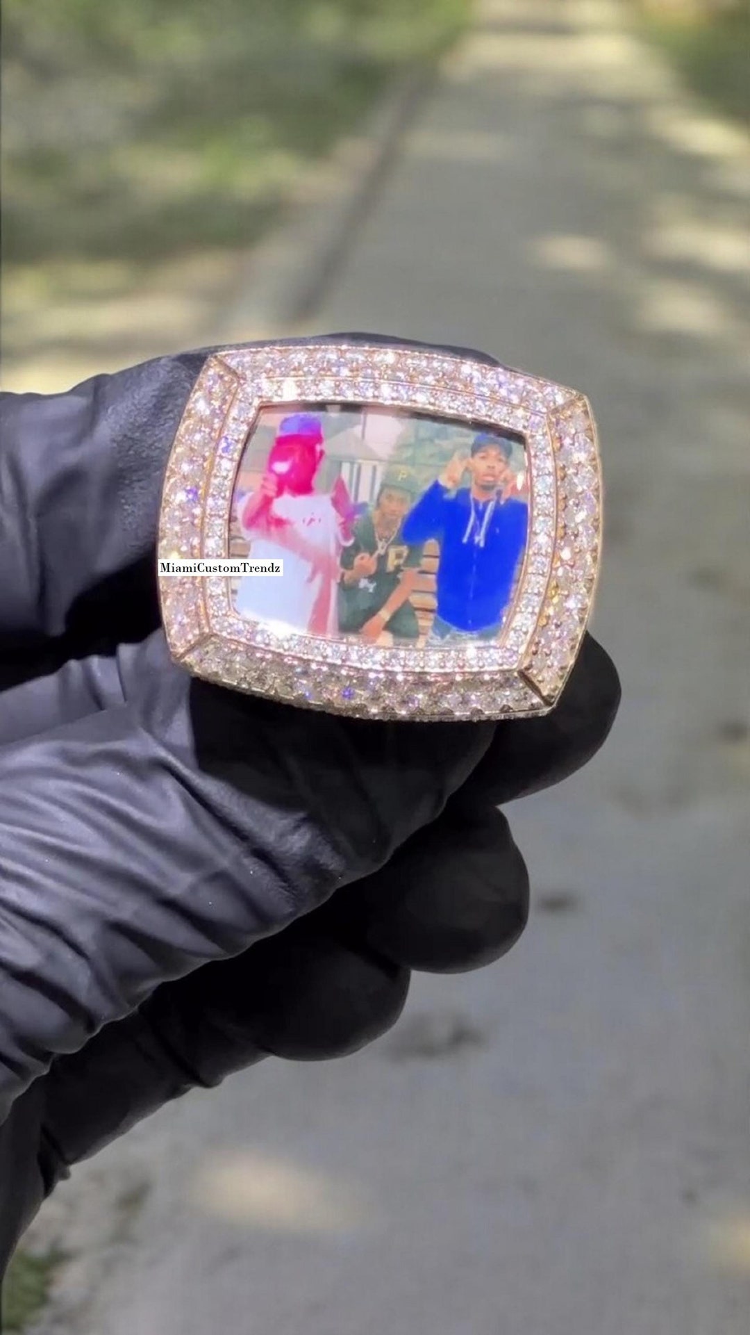 3D Custom Photo Ring, VVS Moissanite Diamond Memory Ring, Hip Hop Men's ...