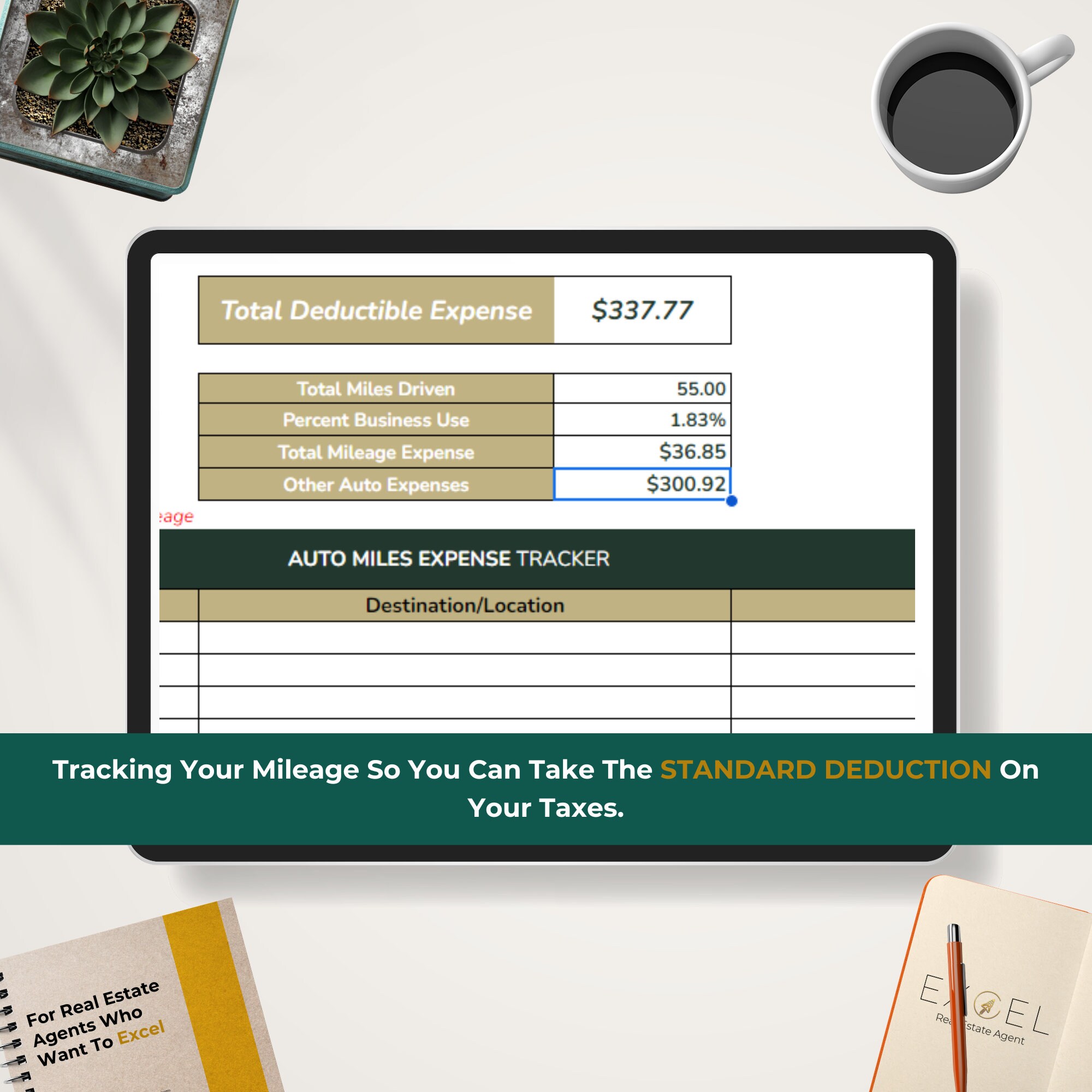 Mileage Tracker Log & Spreadsheet | Google Spreadsheet | Self-employed ...