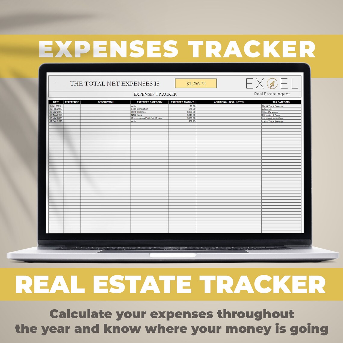Real Estate Expense Tracker | Real Estate Income and Expense Tracker ...