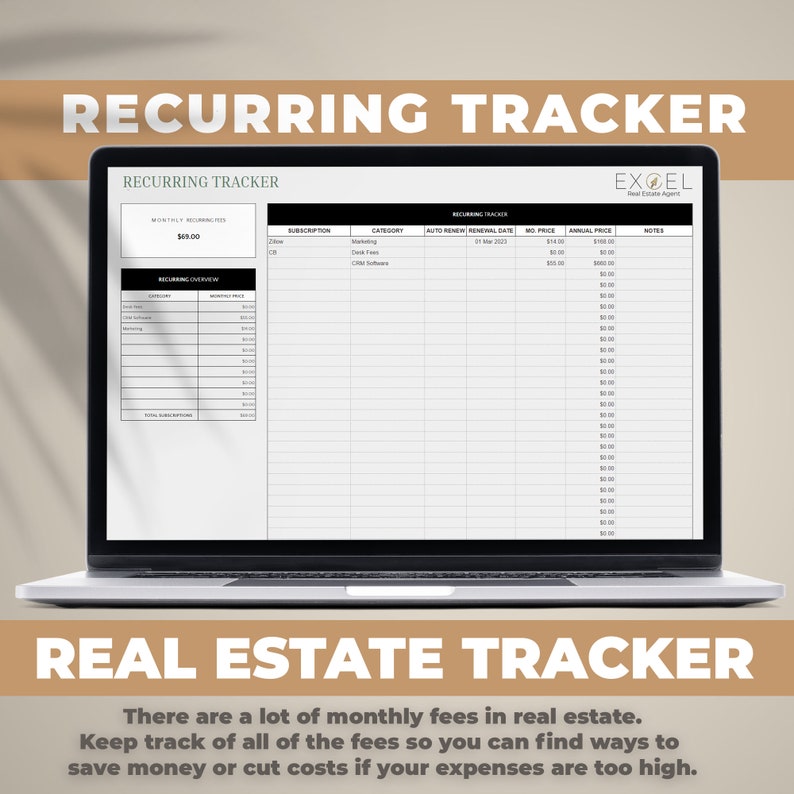 Real Estate Expense Tracker | Real Estate Income and Expense Tracker ...