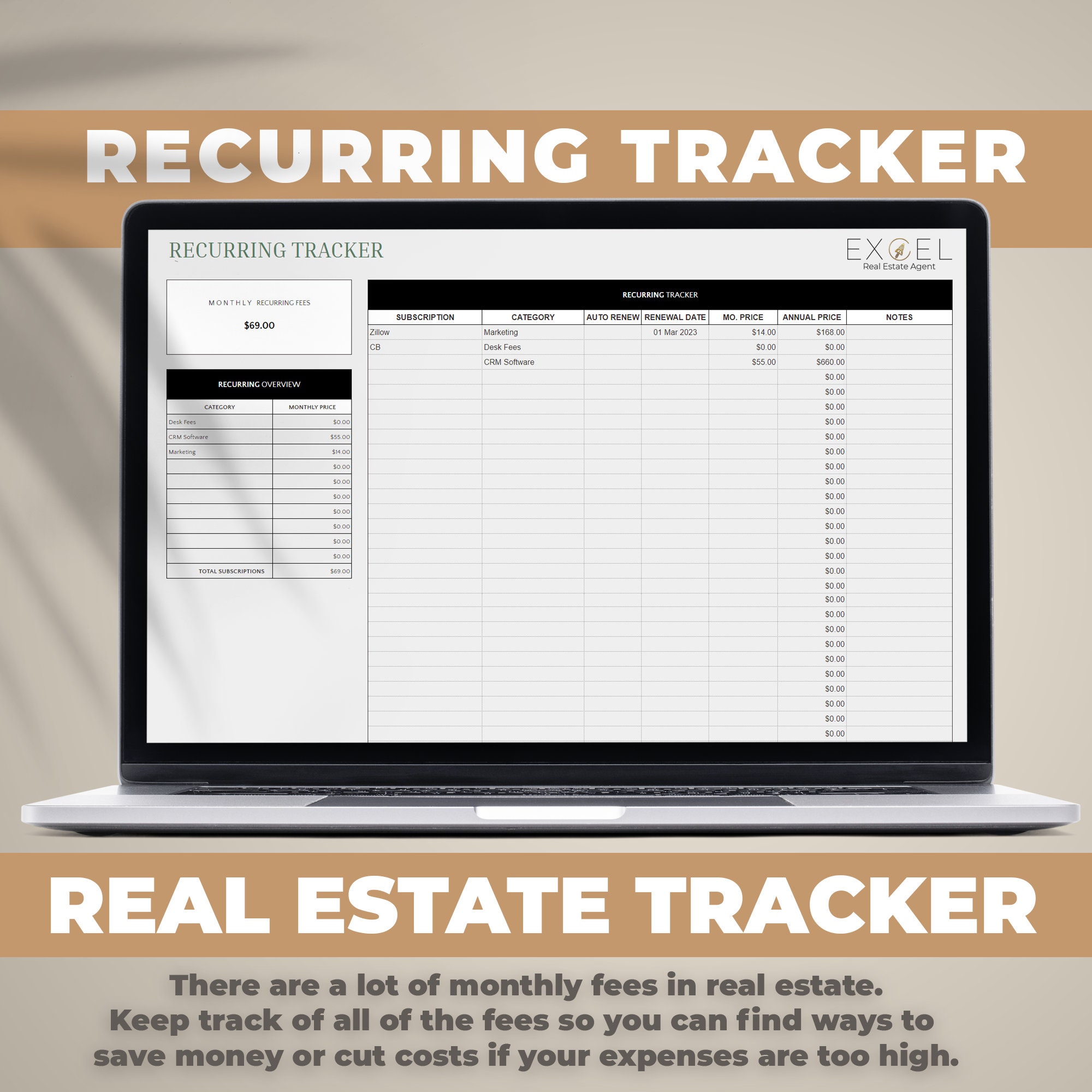 Real Estate Expense Tracker | Real Estate Income and Expense Tracker ...
