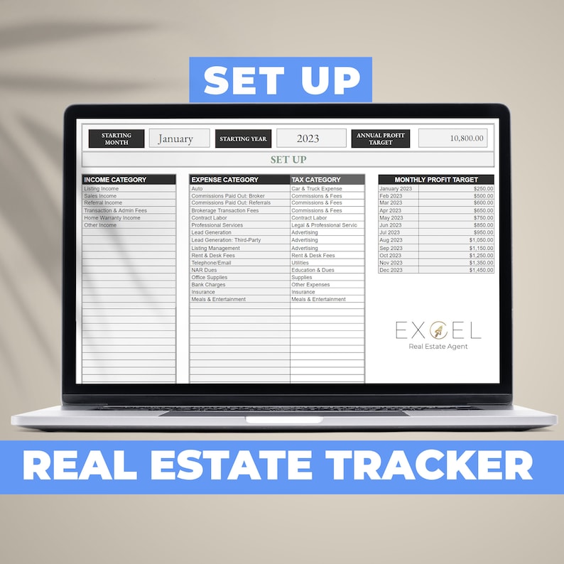 Real Estate Expense Tracker | Real Estate Income and Expense Tracker | Realtor Spreadsheets ...