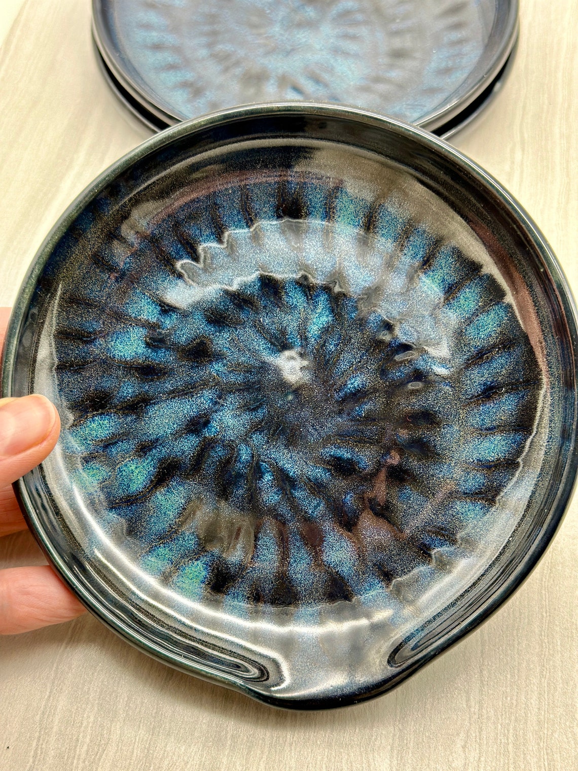 Nautilus Shell Inspired Spoon Rest Speckled Pottery Handmade Pottery ...