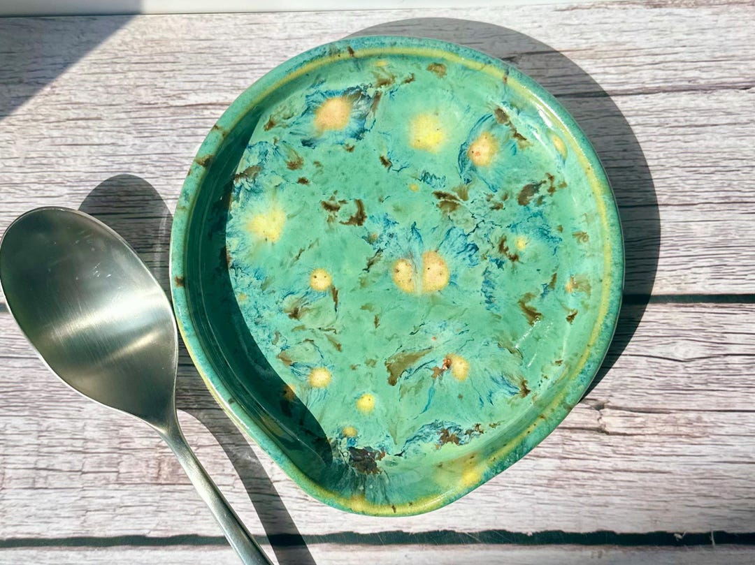Sea Glass Spoon Rest (no. 2) | Speckled Pottery | Handmade Pottery ...