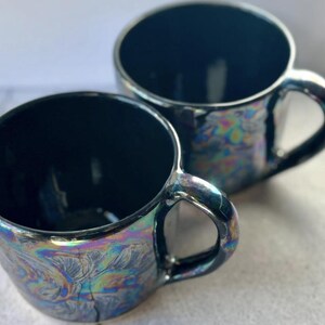 Set of 2 Black Pearl Mugs 8oz. | Handmade Ceramic Mugs | Handmade ...