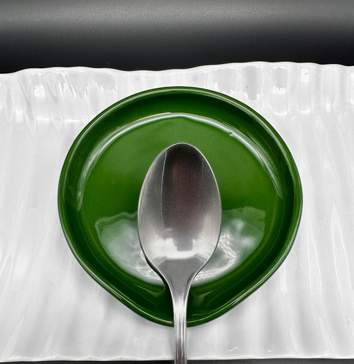 Basil Green Spoon Rest Handmade Pottery Handmade Pottery Pottery Spoon ...