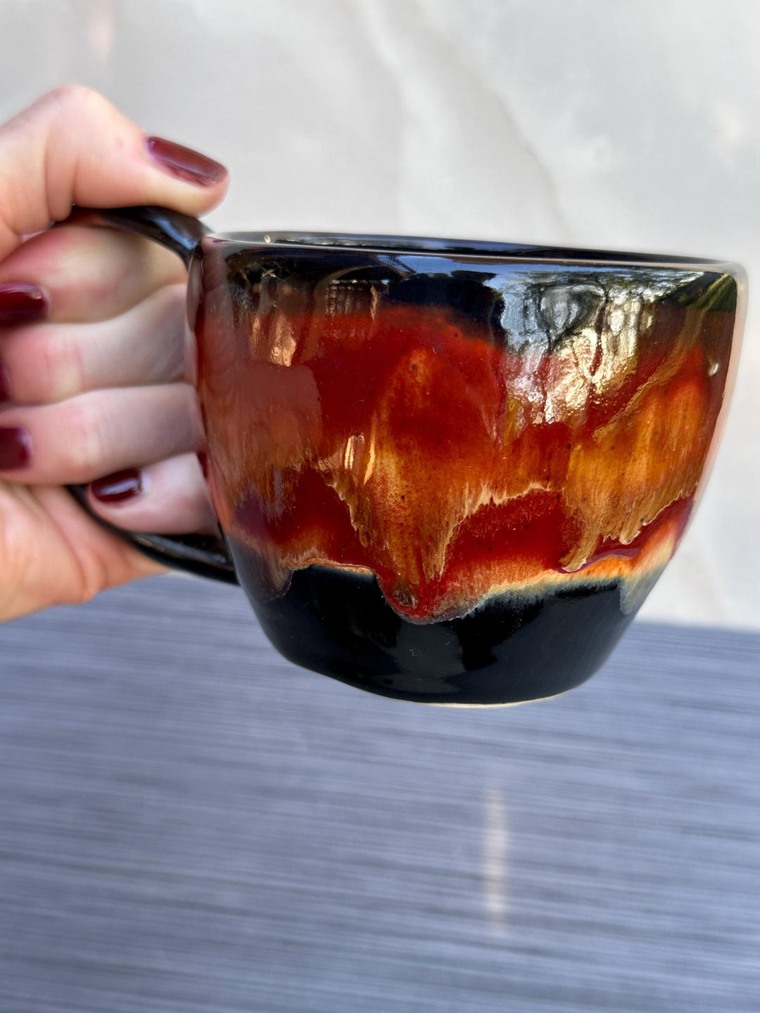 CLEARANCE Fire & Brimstone Mug Handmade Stoneware Handmade Pottery 10oz ...