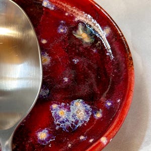 Red Galaxy Spoon Rest Handmade Pottery Pottery Spoon Rest Spoon Rest ...