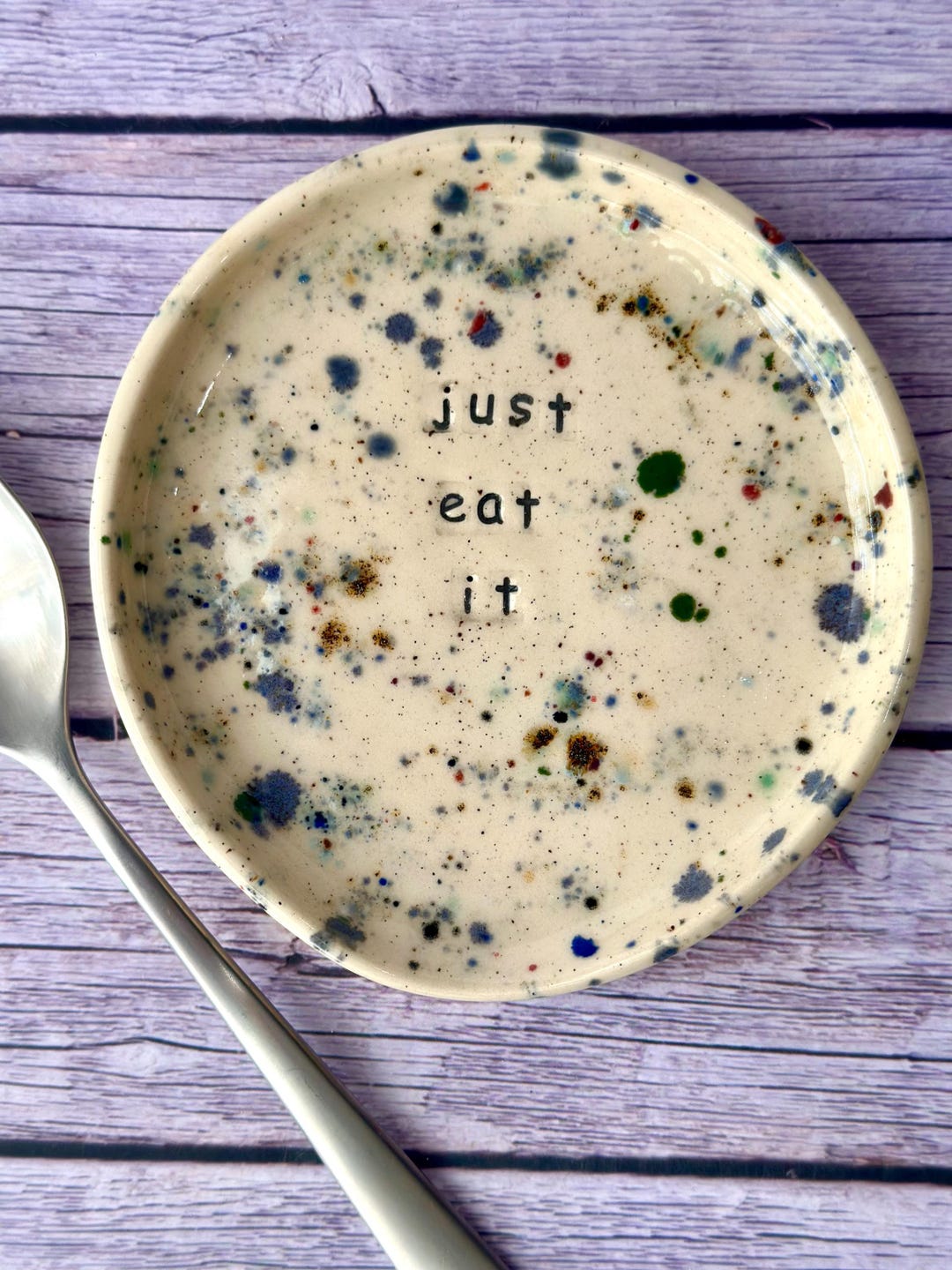 Just Eat It Spoon Rest | Sassy Handmade Pottery | Pottery Spoon Rest ...