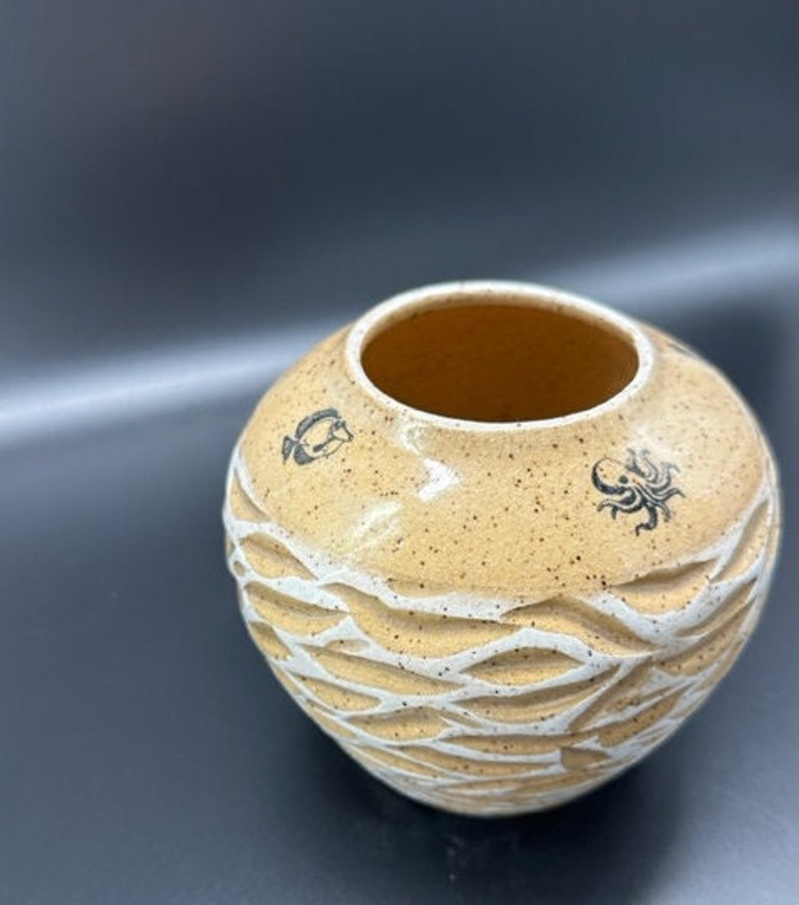 Sandy Beach Stoneware Vase Beach Inspired Vase Handmade Vase Pottery ...