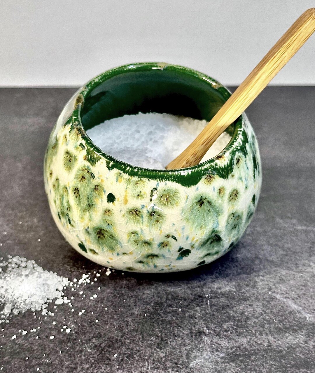 Handmade Pottery Mini Salt Cellar With Spoon: Summer Kitchen Decor - Etsy
