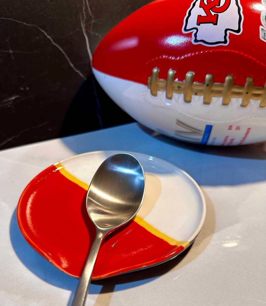 KC Chiefs Colors Spoon Rest: Handmade Ceramic Pottery - Etsy