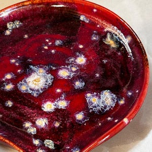 Red Galaxy Spoon Rest Handmade Pottery Pottery Spoon Rest Spoon Rest ...