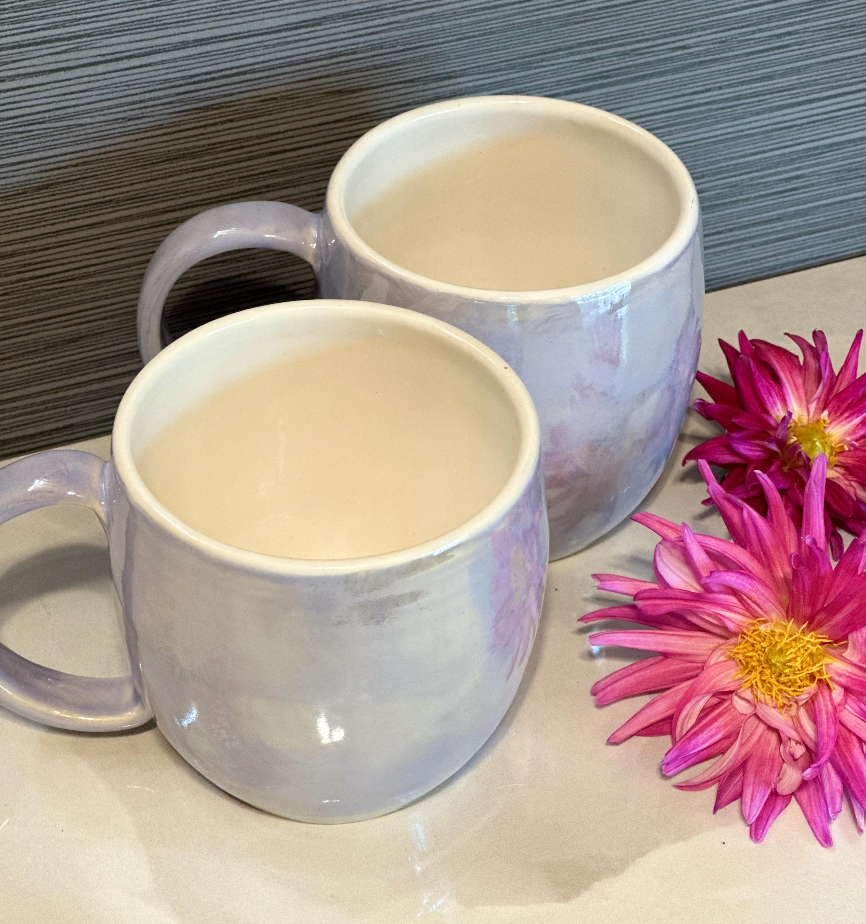 Set of 2 Lavender Pearl Mugs Handmade Ceramic Mugs Handmade Pottery ...