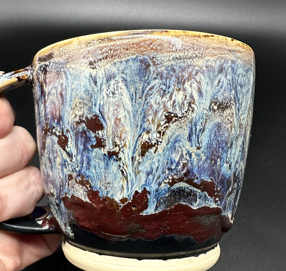 Drippy Glazed Stoneware Mug Handmade Pottery Ceramic Mug Colorful Mug ...