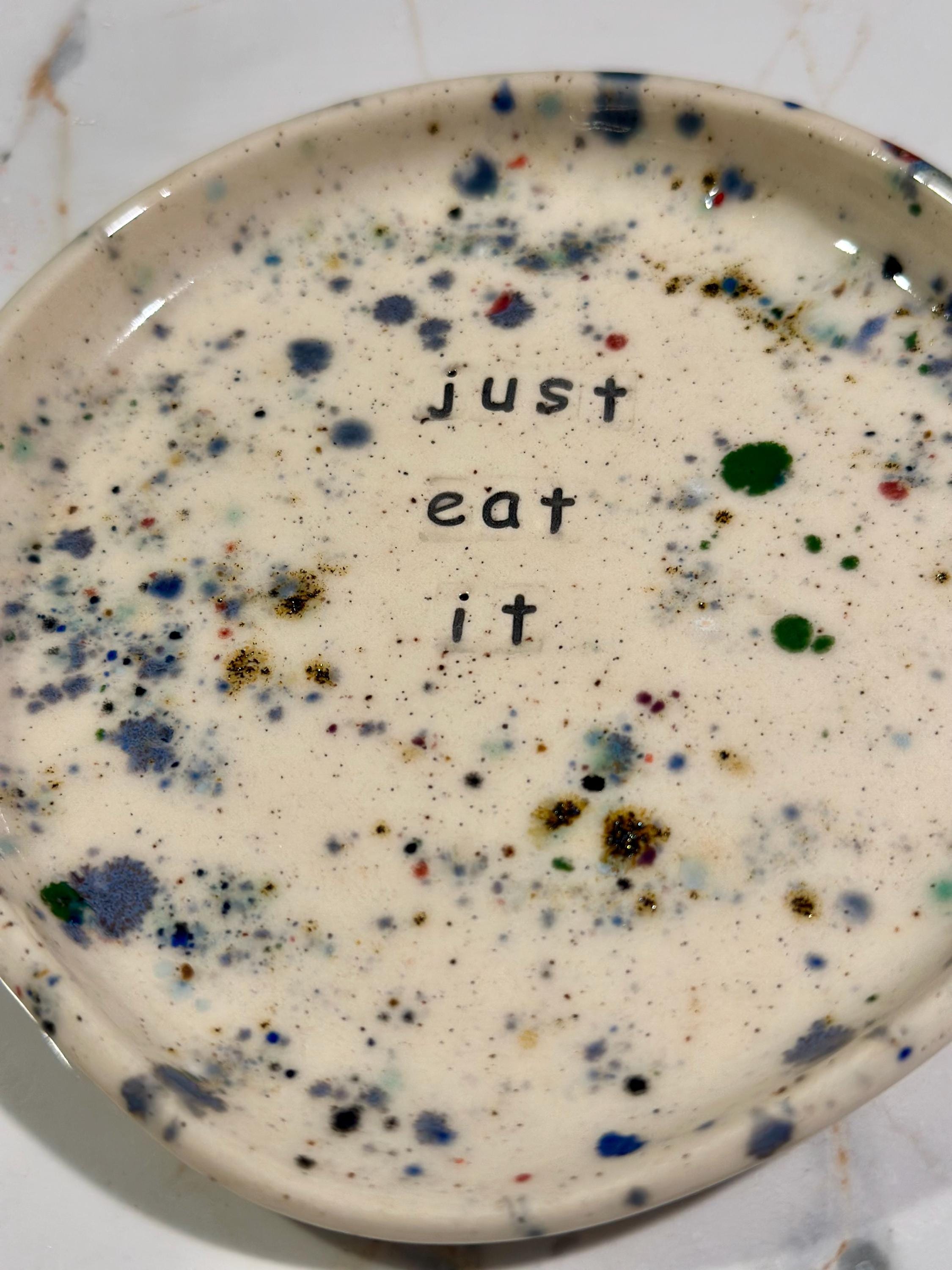 Just Eat It Spoon Rest | Sassy Handmade Pottery | Pottery Spoon Rest ...