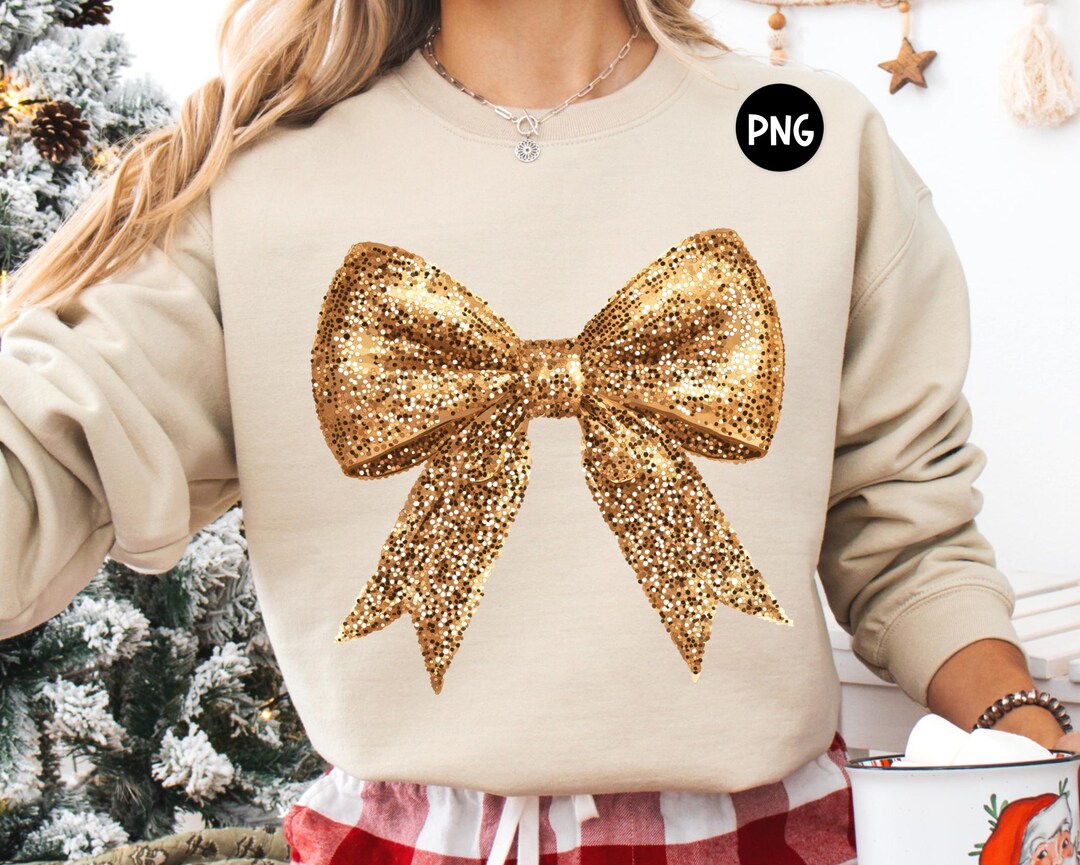 Coquette Christmas Png Gold Coquette Bow Png Christmas Girly Png ...