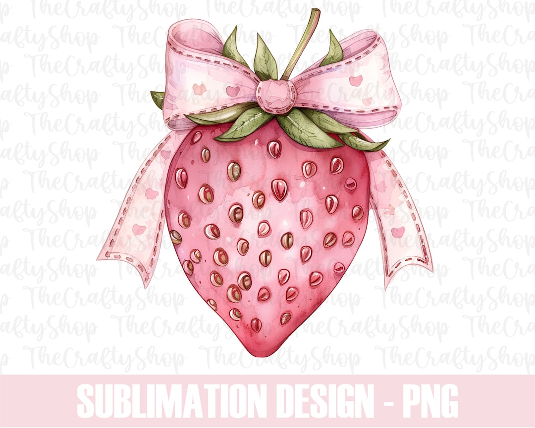 Strawberry Bow Png, Bow Png, Pink Bow, Aesthetic Png, Ribbon, Girlie ...