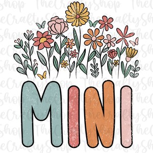 Floral Mini PNG, Sublimation Design Download, Mommy and Me Sublimation ...