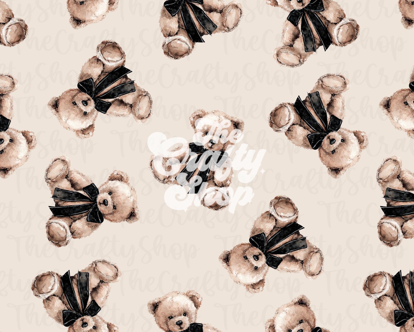 Teddy Bear Seamless Pattern | Cute Neutral Vintage Bear Digital Paper ...