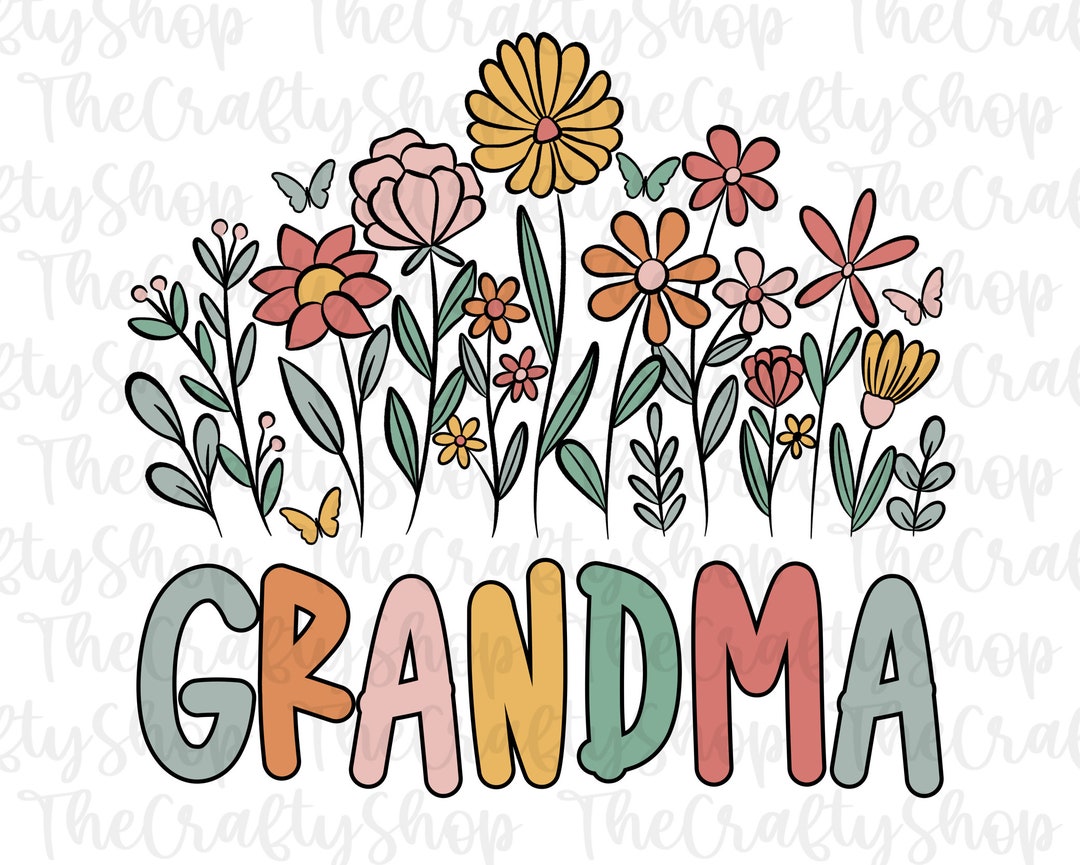 Floral Grandma PNG, Sublimation Design Download, Grandma Sublimation ...
