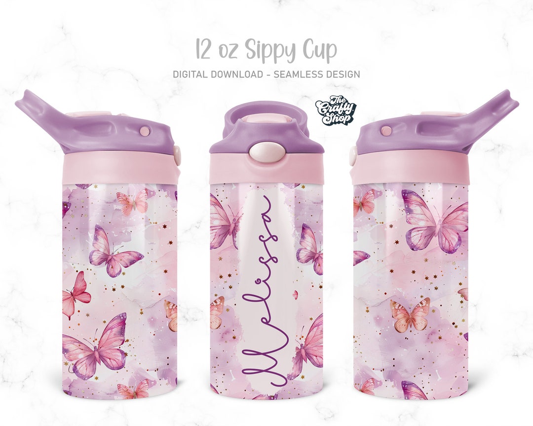 Butterflies Kids 12 Oz Flip Top Tumbler Wrap Kids Water, Kids Bottle ...