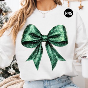Coquette Christmas Png Coquette Bow Png Christmas Girly Png Glitter Bow ...