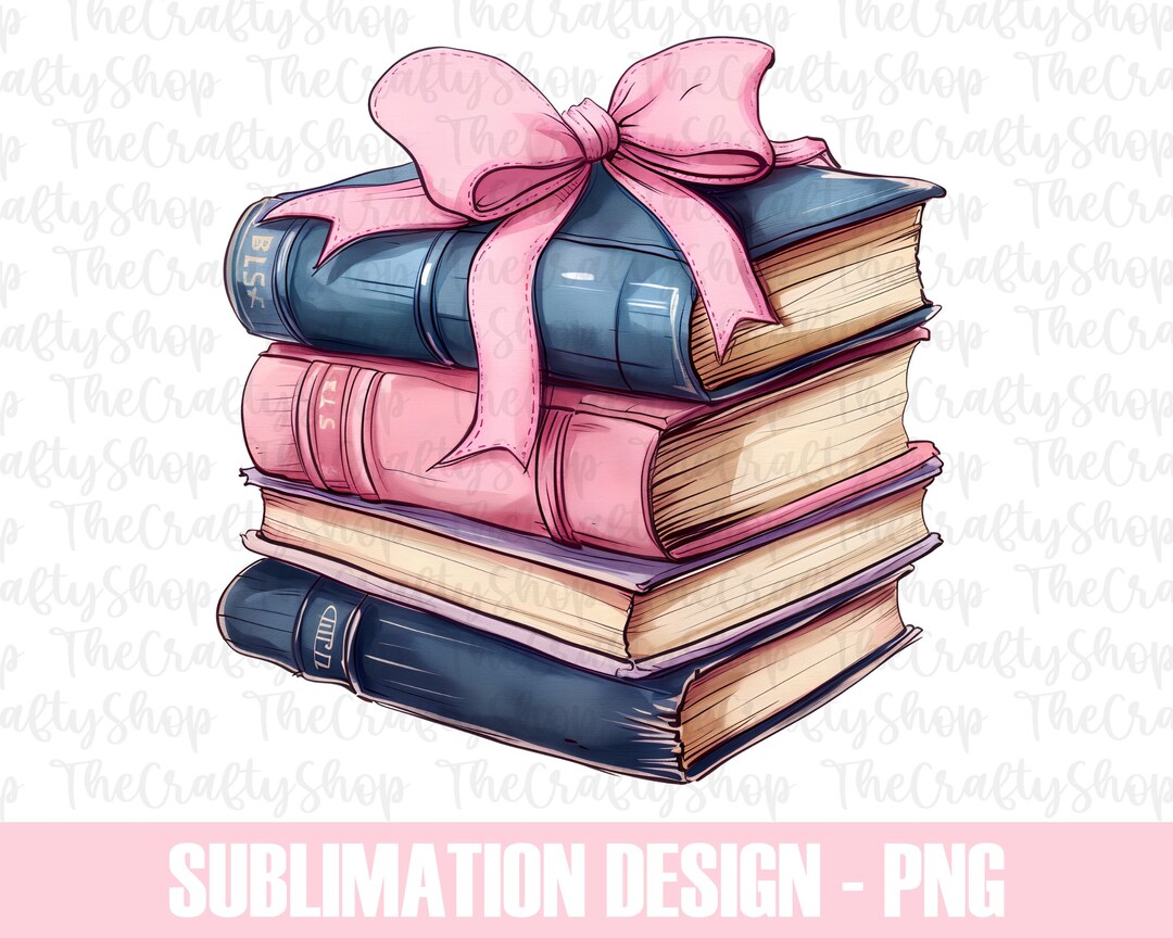 Coquette Book Lovers PNG, Coquette Sublimation Design, Bow Books ...