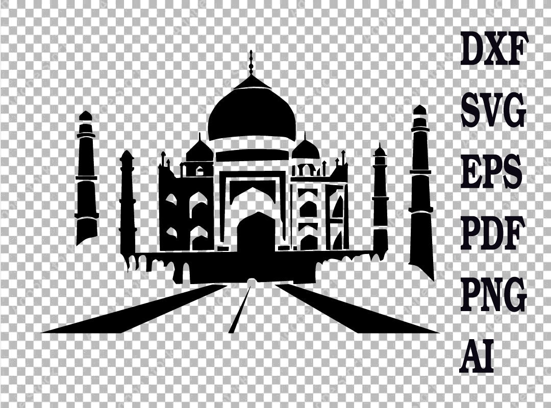 Taj Mahal SVG Taj Mahal Silhouette SVG India Landmark - Etsy