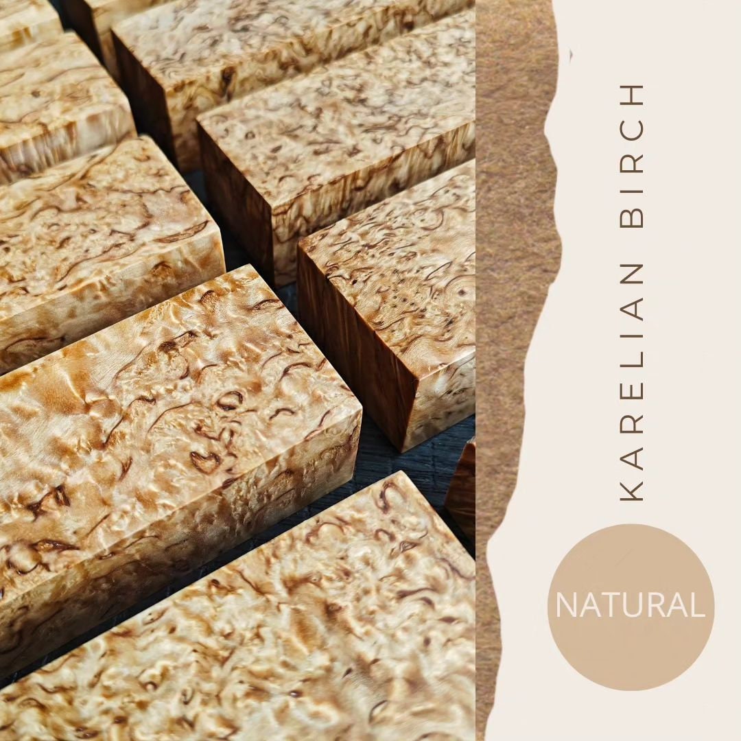 Karelian Curly Birch Stabilized Wood. Natural - Etsy