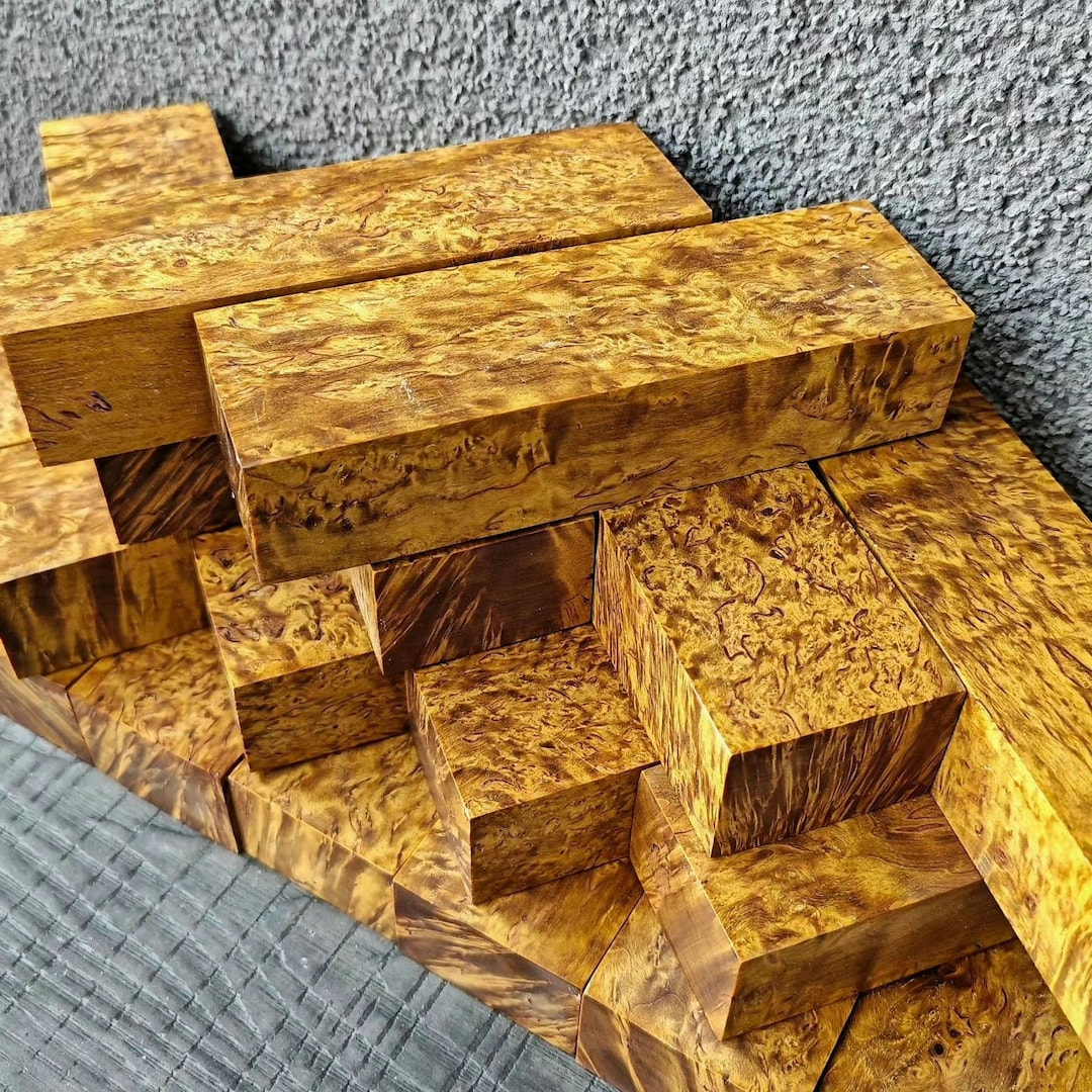 Amber Color. Stabilized Karelian Curly Birch Wood. - Etsy