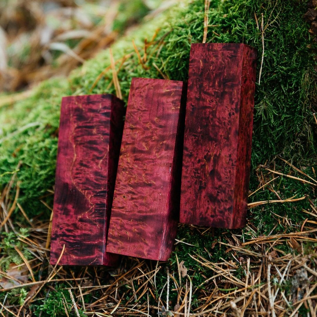 CHERRY Color. Stabilized Karelian Curly Birch Wood. - Etsy