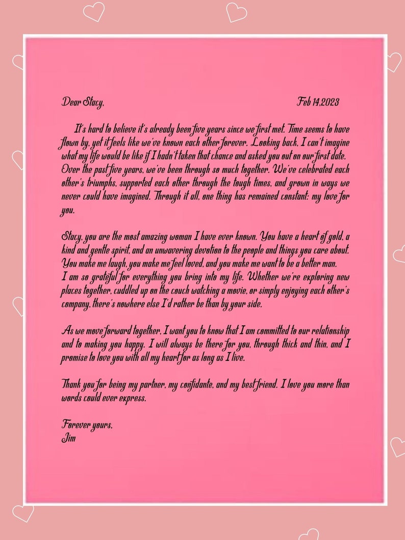 Handwritten Personalized Love Letters Etsy