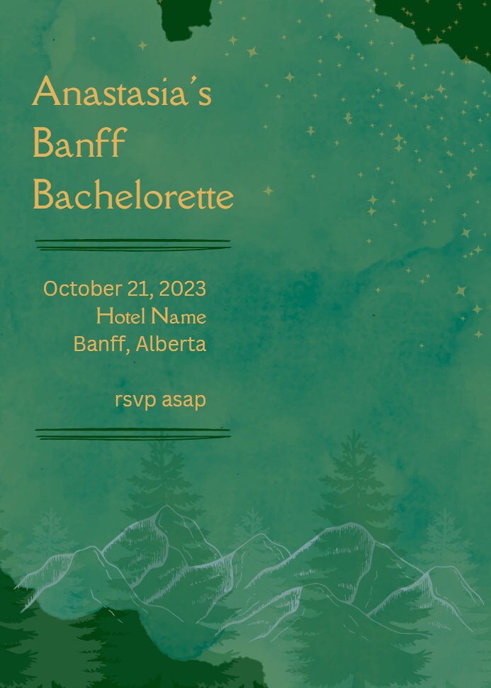Banff Bachelorette Invitation - Etsy