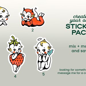 Kewpie Sticker Pack Devil Sticker Strawberry Sticker Mushroom Sticker ...