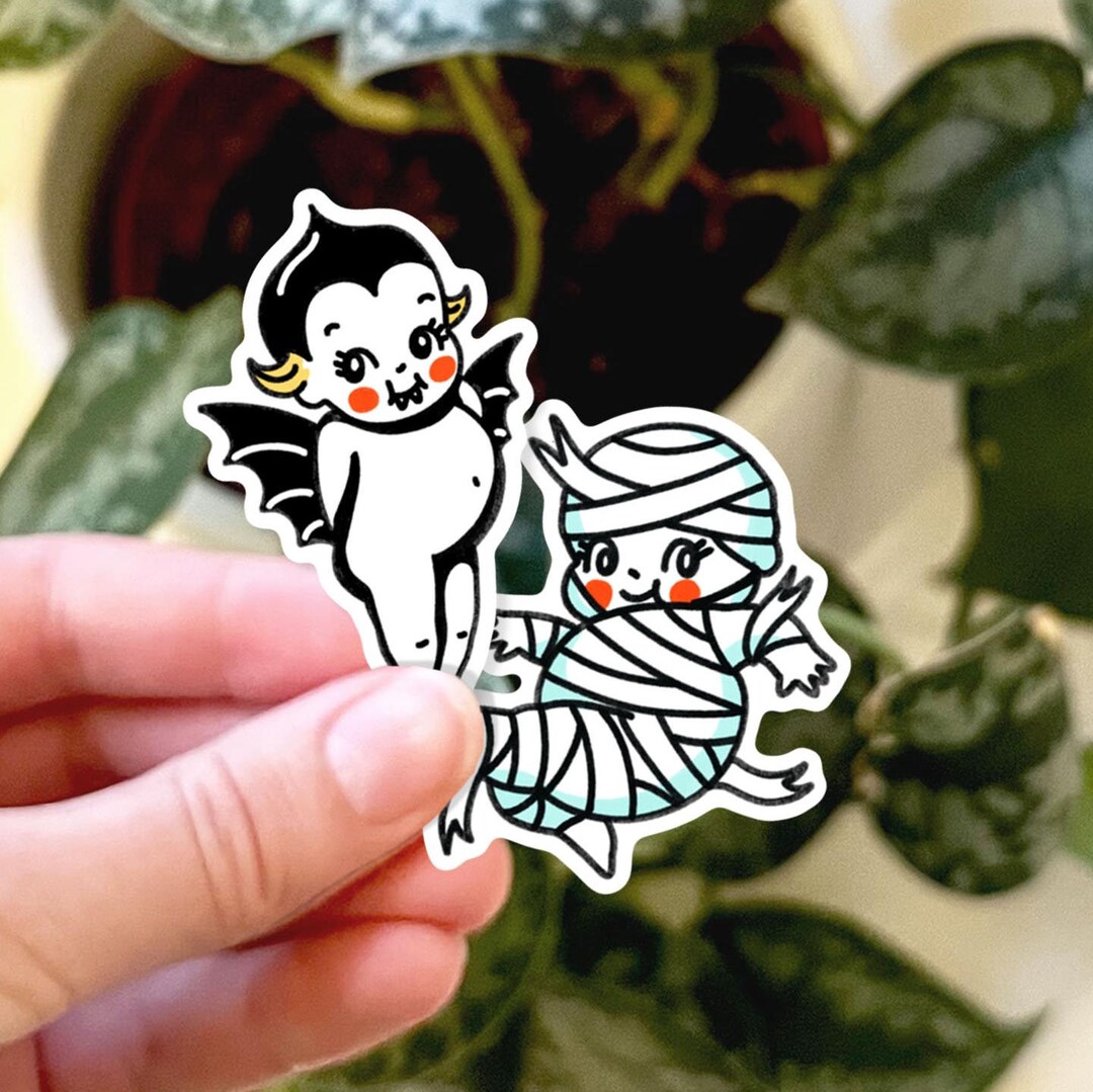 Halloween Kewpie Sticker Pack - Devil Sticker Pumpkin Sticker Halloween ...