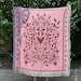 Pink Cats Woven Tapestry, Valentines Throw Blanket, Traditional Tattoo ...
