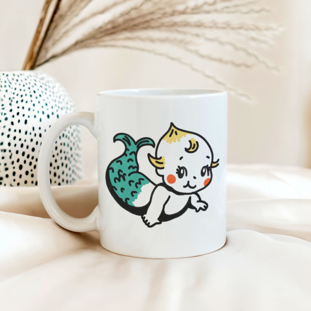 Mermaid Kewpie Mug Cute Sonny Angel Mug Kewpie Blind Box Ceramic Coffee ...