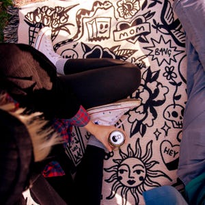 Traditional Tattoo Blanket Woven Throw Blanket Tattoo Tapestry Wall ...
