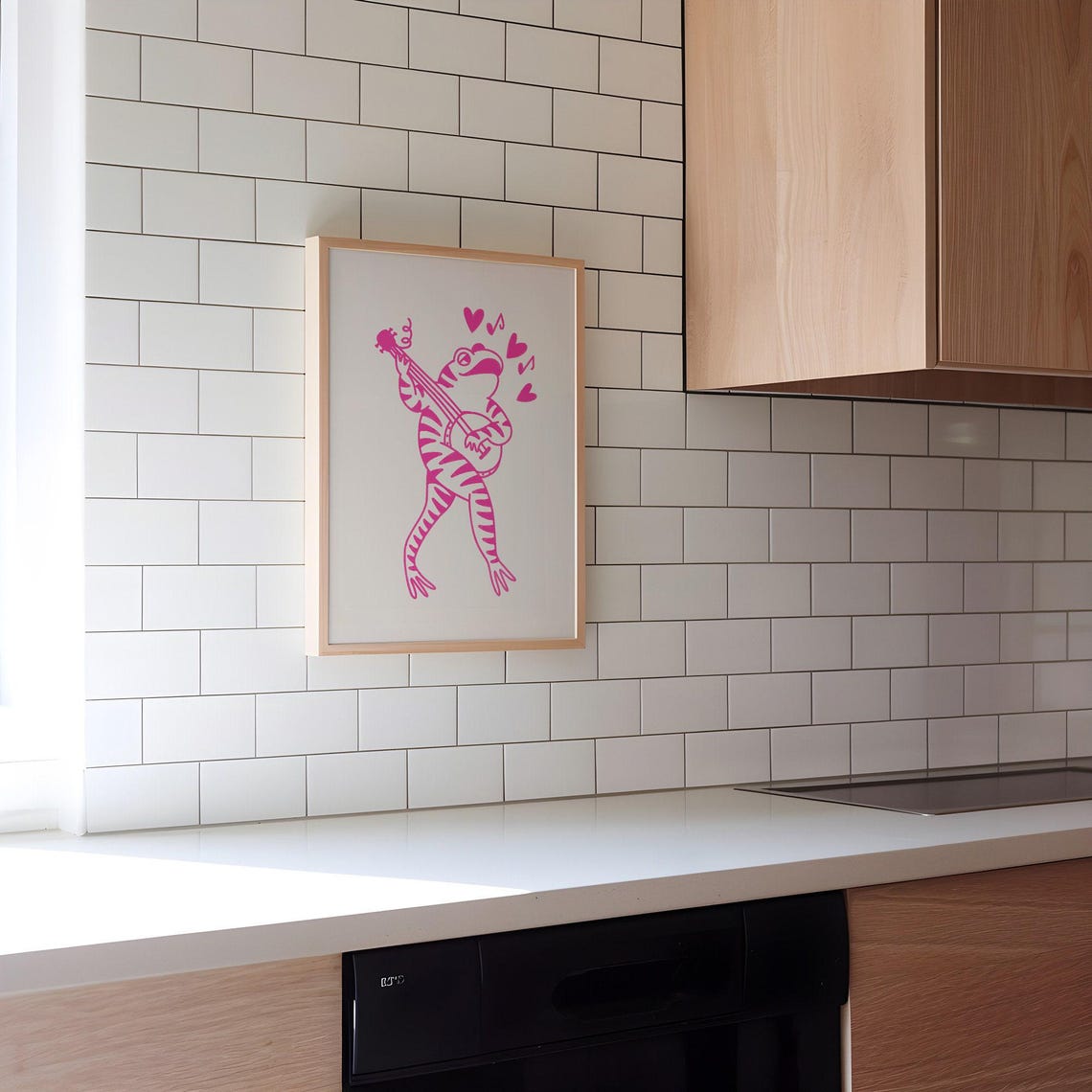 PRINTABLE Banjo Frog Tattoo Flash Art Print Pink Toad Wall Art ...