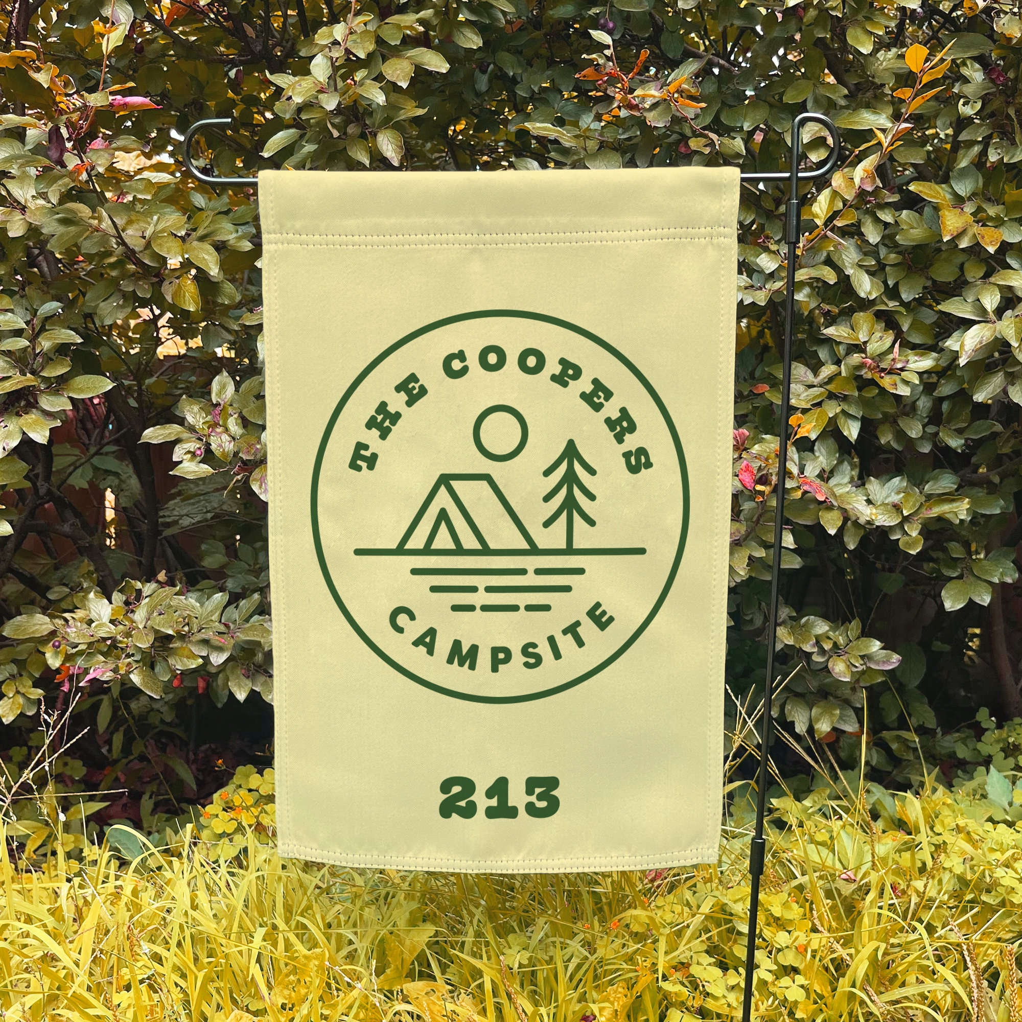 Family Campsite Personalised Flag Custom Camping Sign, Camper Indoor ...