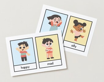 Children's Emotions Flashcards Early Development Digital Download ...
