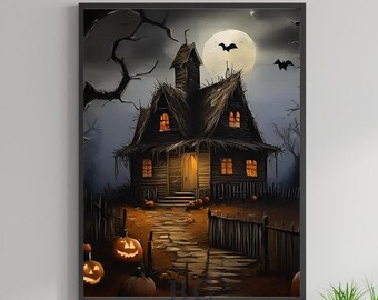 Halloween Digital Download Art Printable Halloween Decor Spooky ...