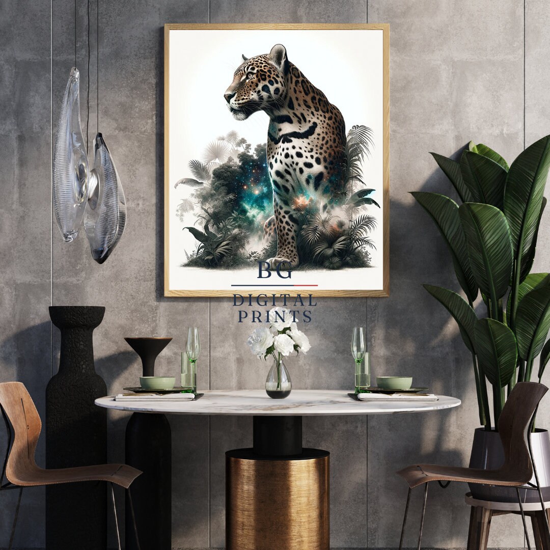 A Realistic Leopard in a Jungle Wall Art, Digital Download - Etsy