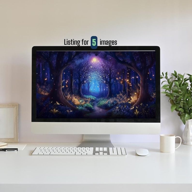 Enchanted Forest Desktop Wallpaper - Magical Digital Art for Your ...