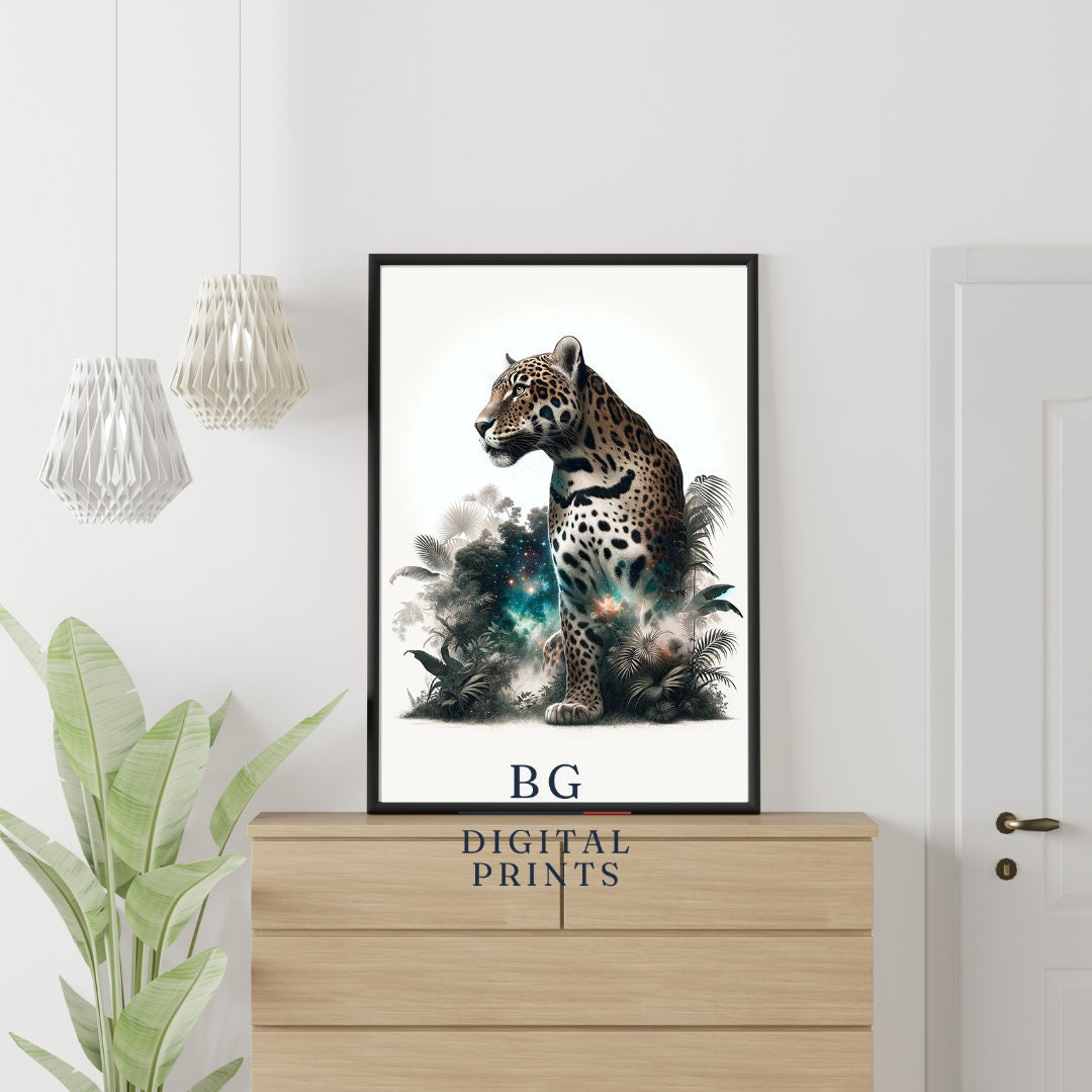 A Realistic Leopard in a Jungle Wall Art, Digital Download - Etsy