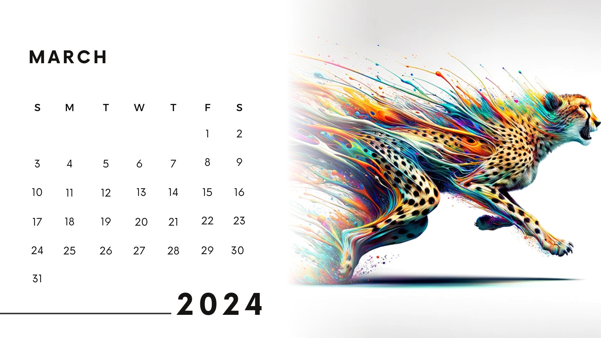 Animals 2024 Calendar Printable Download - Etsy